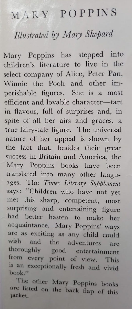 Mary Poppins by P. L. Travers Pub: Collins 1965. – Phoenix Books NZ