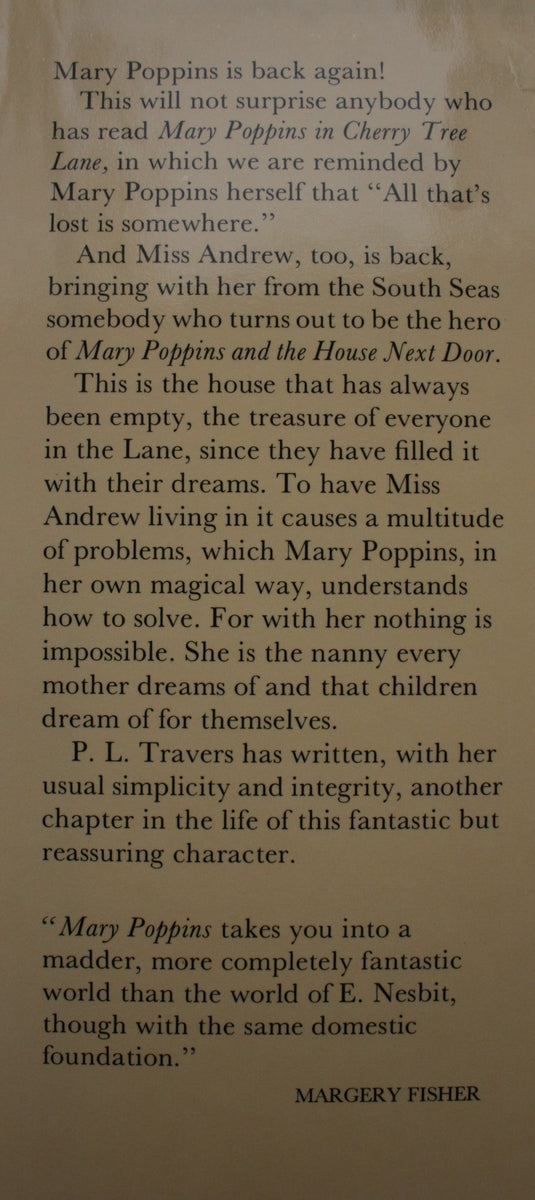 Mary Poppins and the House Next Door By P. L. Travers, and Mary Shepar ...