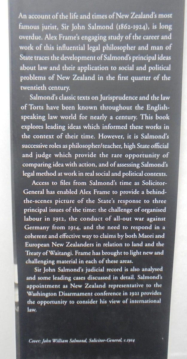 Salmond: Southern Jurist By Alex Frame – Phoenix Books NZ