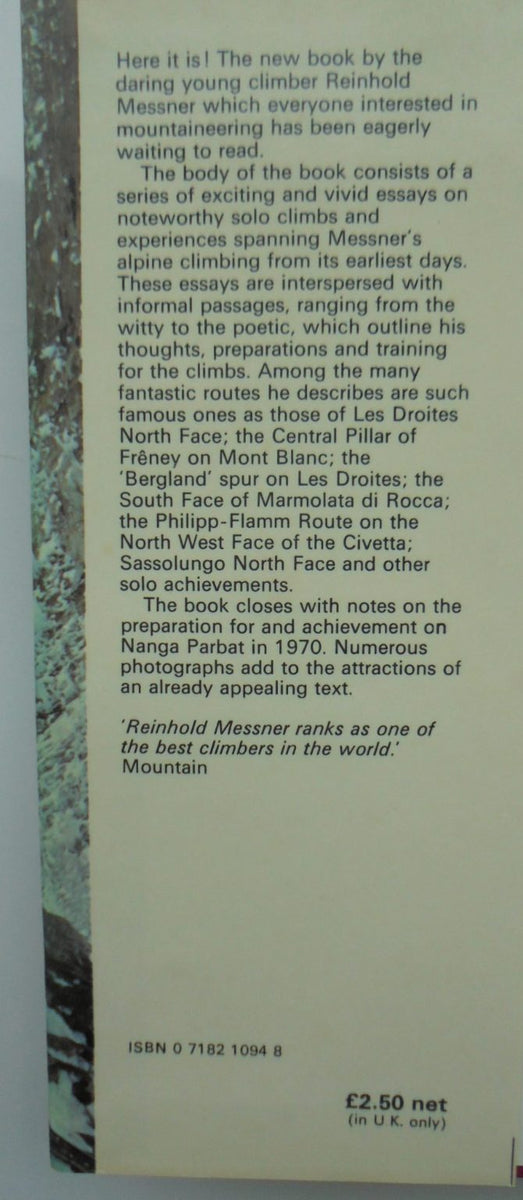 The Seventh Grade: Most Extreme Climbing By Reinhold Messner. – Phoenix ...