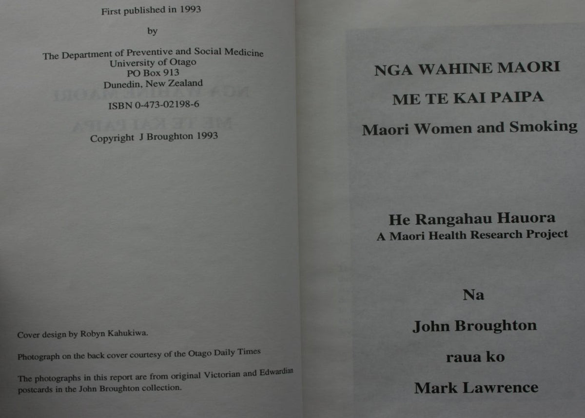 Nga Wahine Maori Me Te Kai Paipa - Maori Women and Smoking. – Phoenix ...