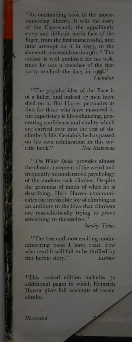 The White Spider. The History of the Eiger's North Face. by Heinrich H ...