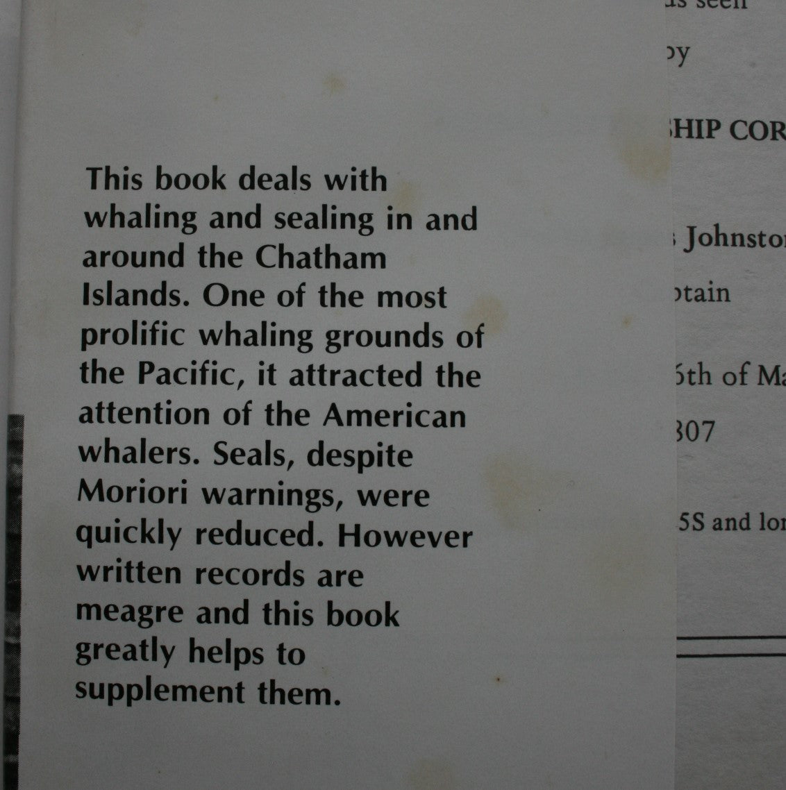 Whaling and Sealing at the Chatham Islands by Rhys Richards. First Edi ...