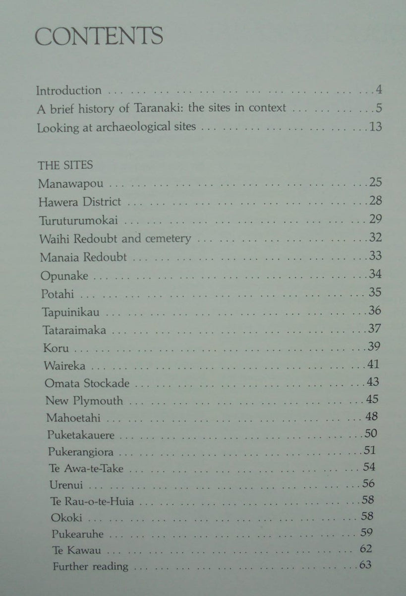 Historic Taranaki: An archaeological guide. By Prickett, Nigel ...