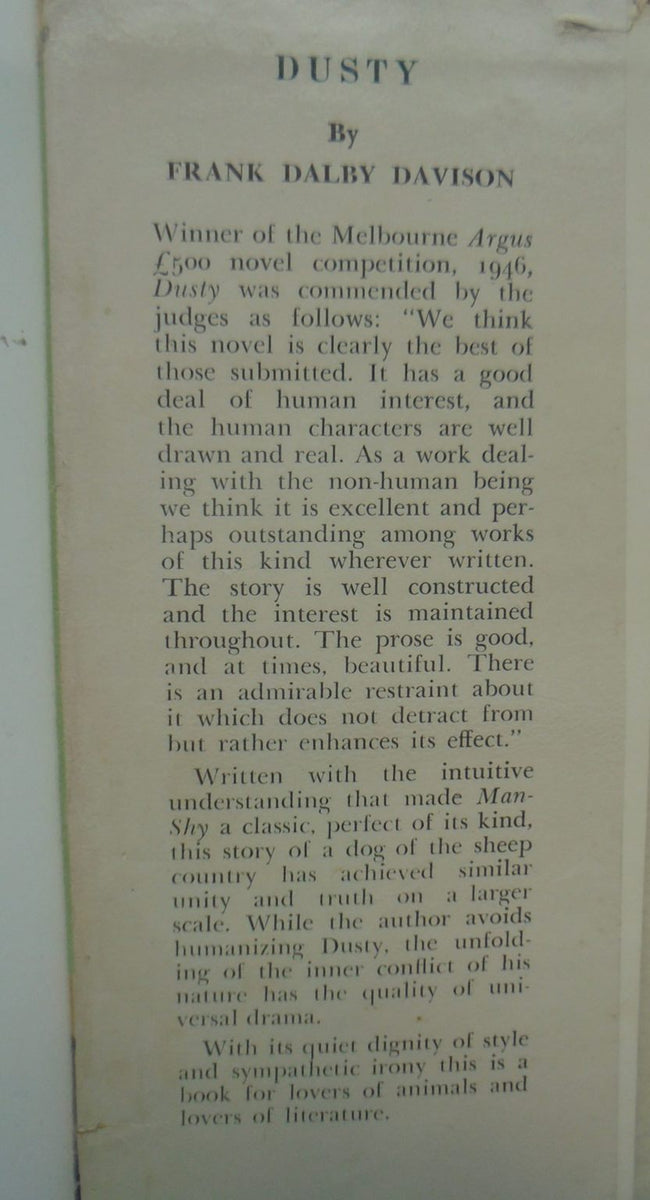 Dusty A Dog of the Sheep Country By Frank Dalby Davison (1947 ...